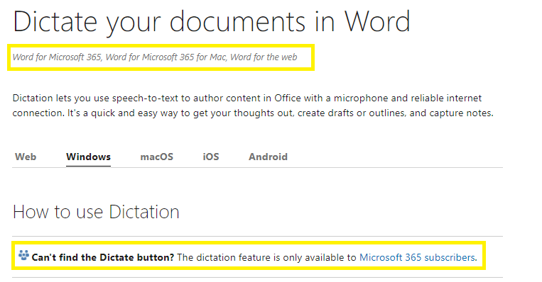 Dictation in Office 2021 (on-prem) - Microsoft Q&A