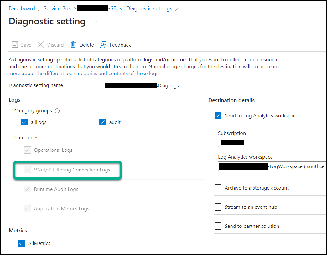 How can I log IP addresses that connect to my Azure Service Bus ...