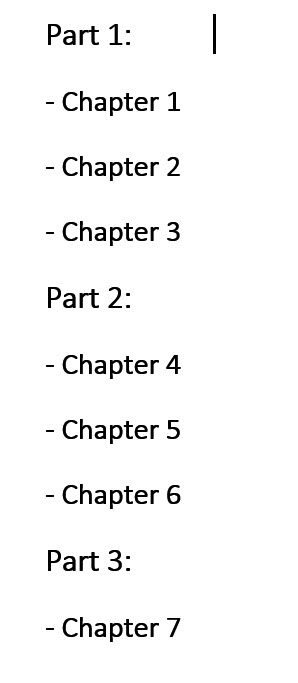 Word documents with Parts and Chapters - Microsoft Q&A