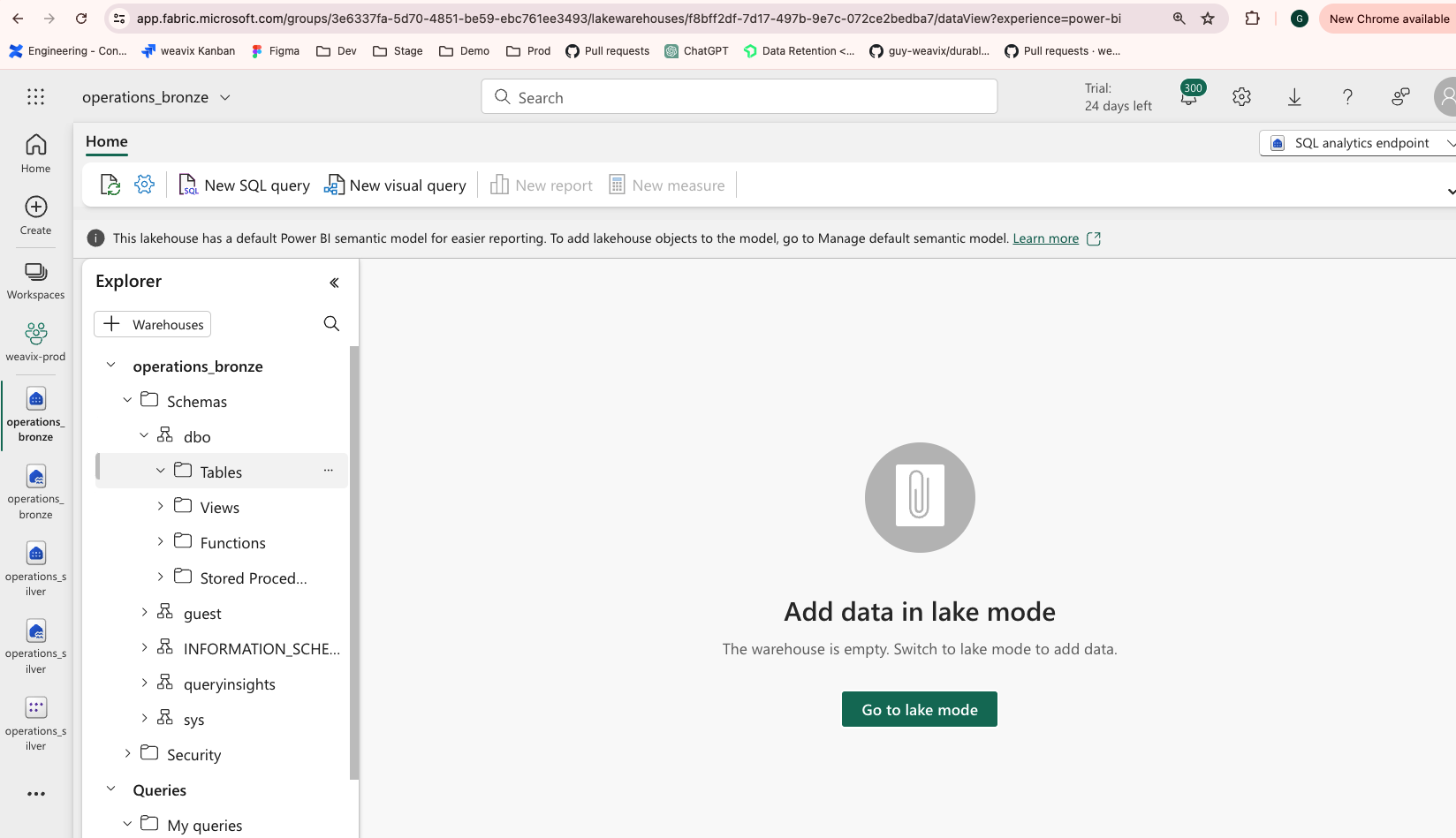 In Microsoft Fabric/PowerBi, why is the Reporting tab not showing up for me? - Microsoft Q&A