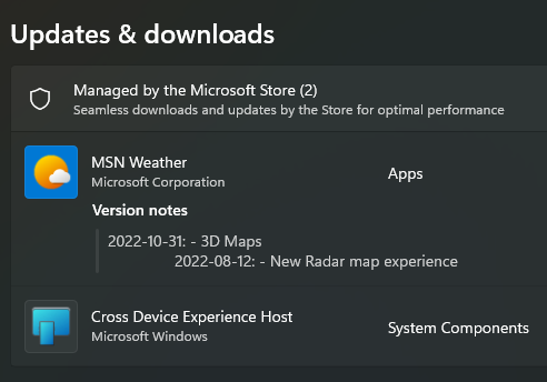 Why do the version notes from the most recent MSN Weather update say ...