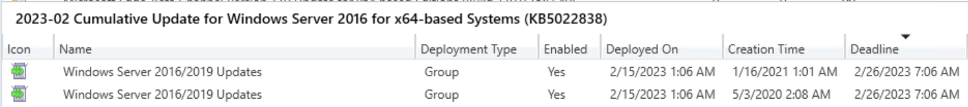 Updates installed before deadline - MECM 2211 - Microsoft Q&A