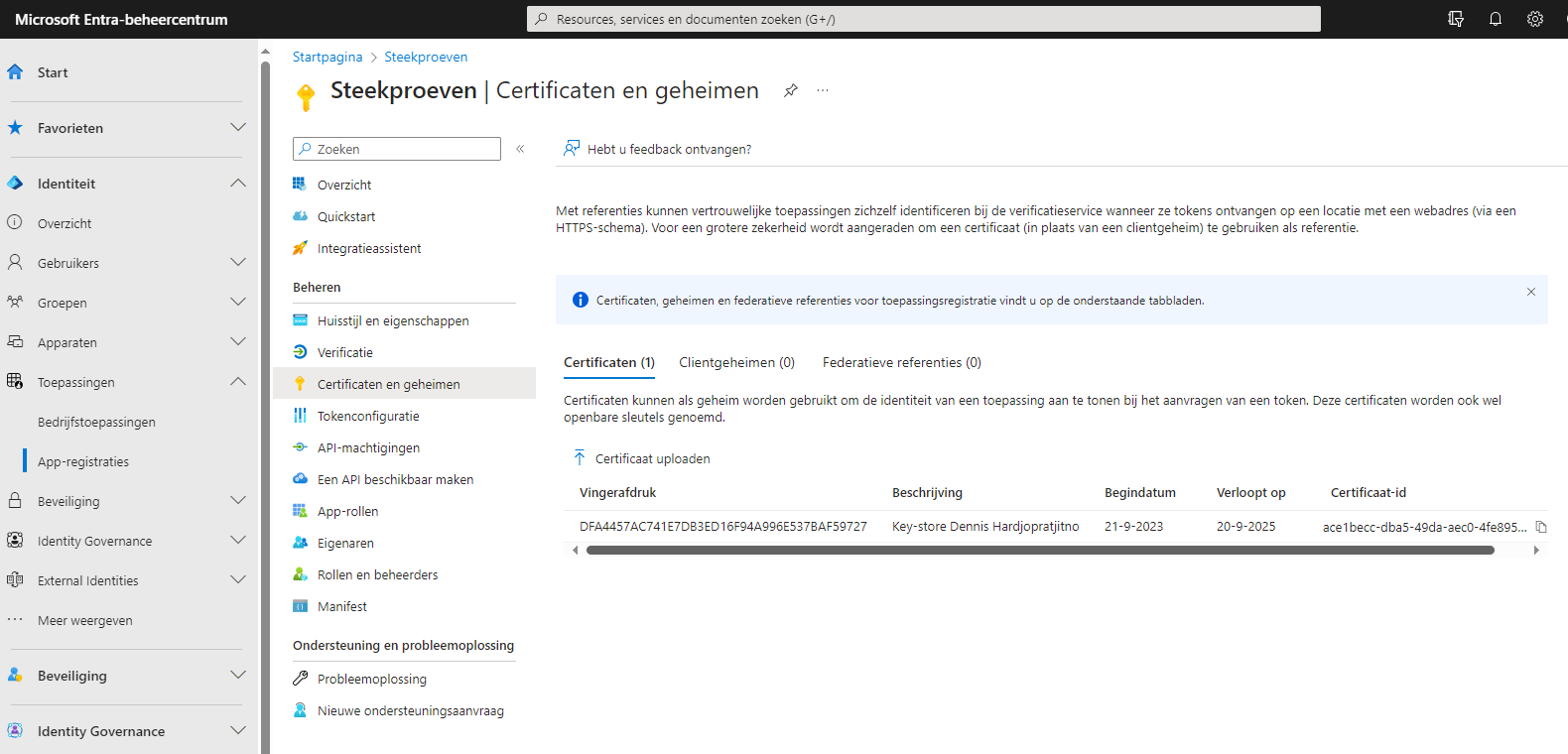AADSTS700027: The certificate with identifier used to sign the client ...