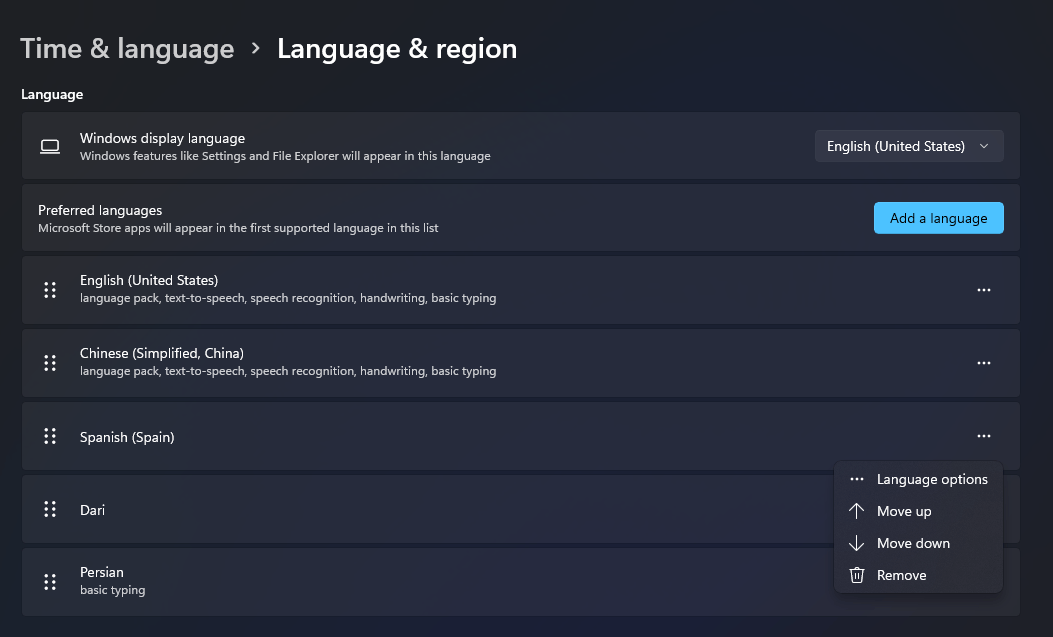 Cannot remove languages added on my keyboard settings - Microsoft Q&A
