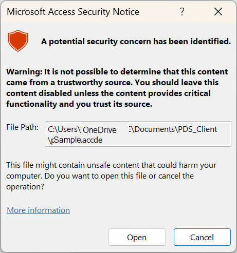 Only 1 user (out of 80) gets “Microsoft Access cannot open due to security restrictions ...