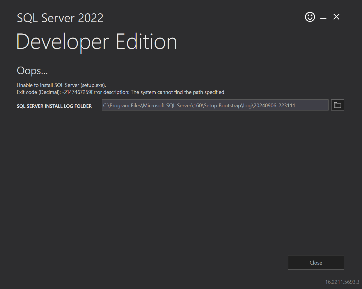 How to fix this error, I can't the error in my SQL Server 2022 ...