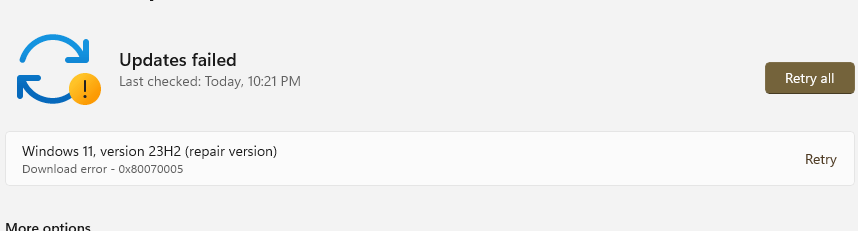 Windows 11, version 23H2 (repair version) will not download - Microsoft Q&A