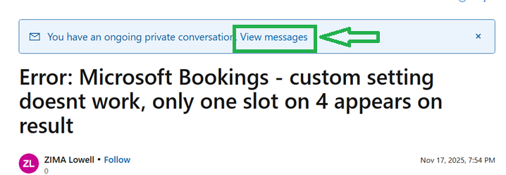 Error: Microsoft Bookings - custom setting doesnt work, only one slot ...