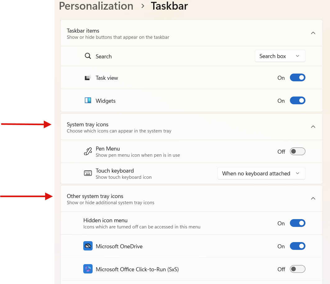 System notification icons - Microsoft Q&A