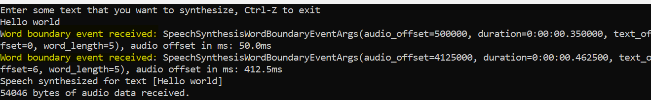 How to get WordBoundary event without synthesizing speech? - Microsoft Q&A