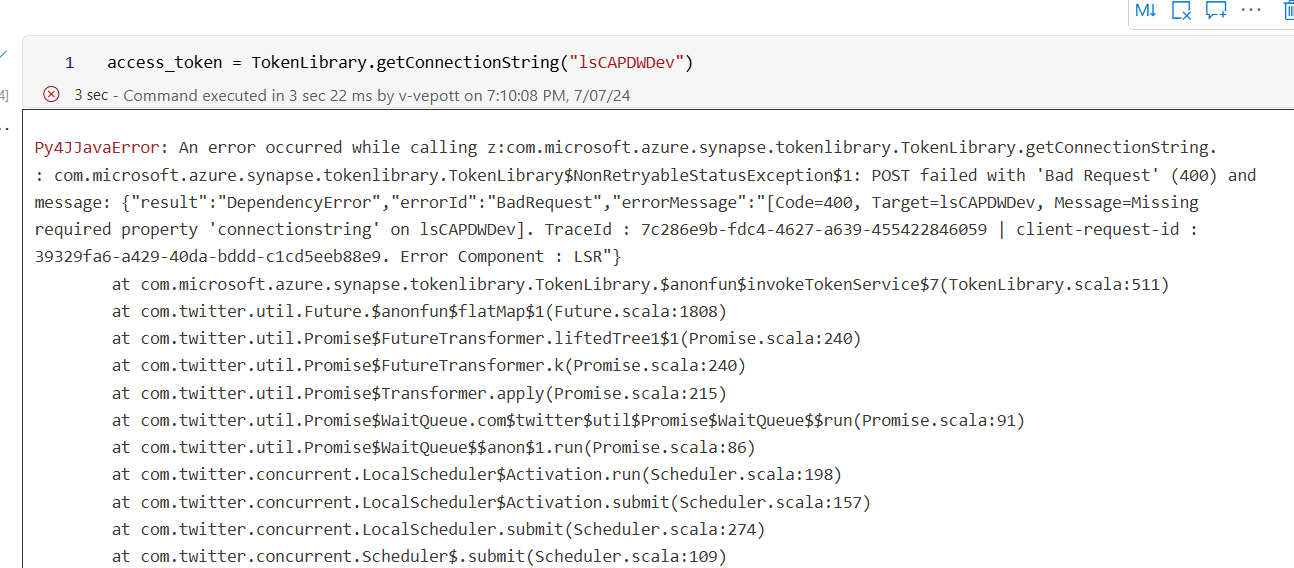 Getting connection issue while connecting to Synapse Dedicated pool ... Getting connection issue while connecting to Synapse Dedicated pool ...