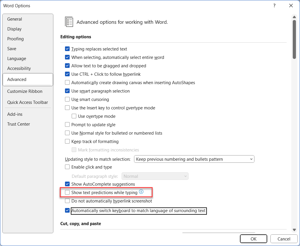 In Word, how do I get rid of Editing pop-ups, auto-text? - Microsoft Q&A
