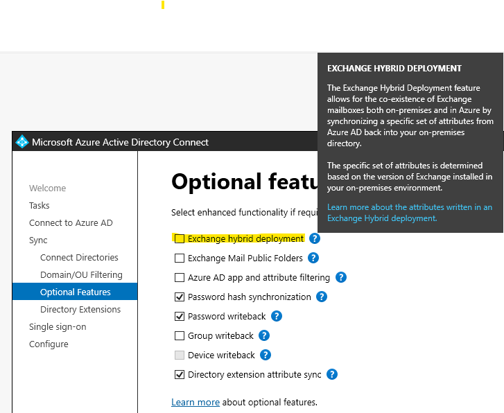 Entra ID Connect and Exchange Hybrid setting checkbox? - Microsoft Q&A