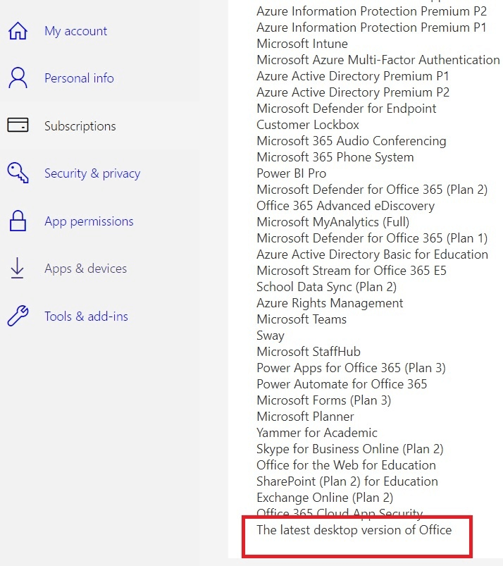 My college has Microsoft 365 A3 subscription but i can only install ...