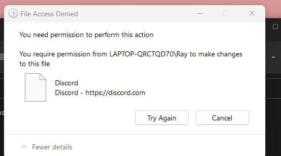 How do i delete my files it says when i delete i need permission to ...