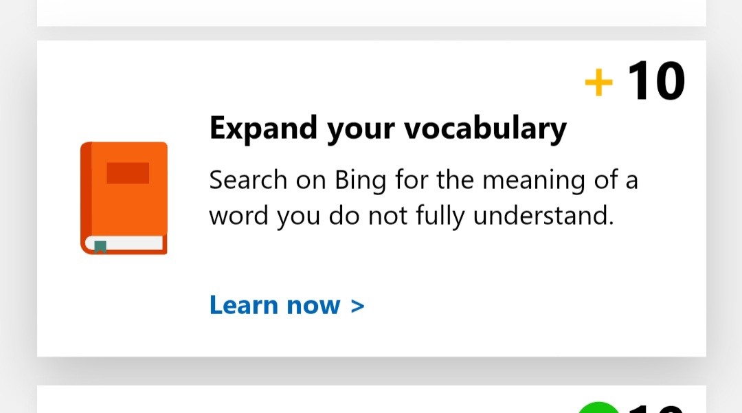 Expand your vocabulary Task: "search on bing for the meaning of a word ...
