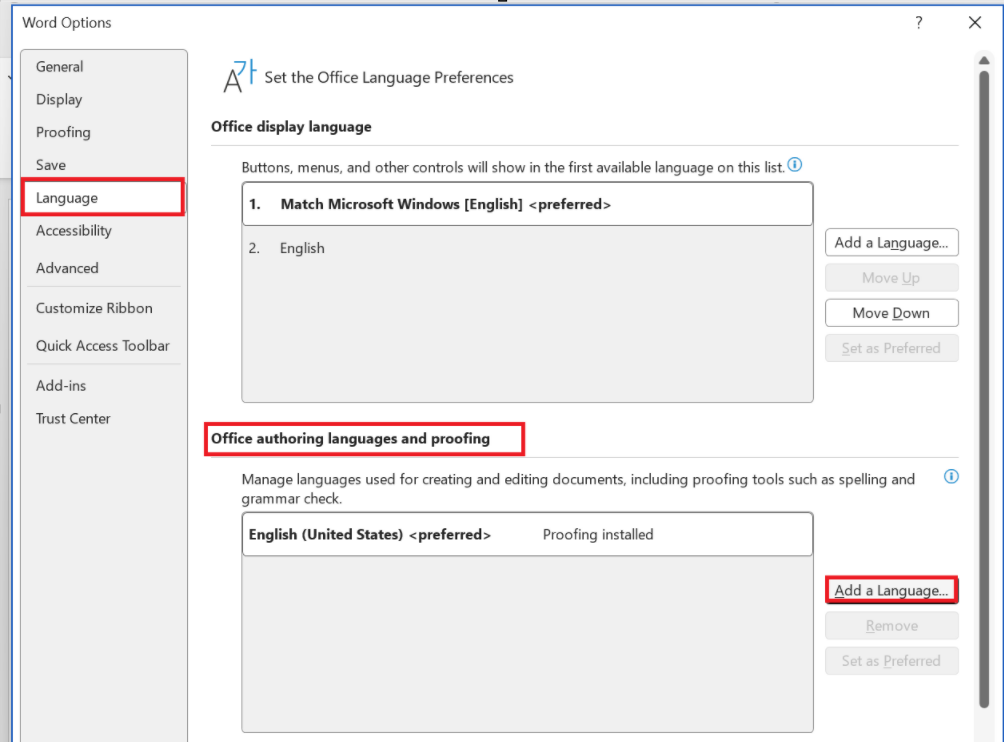 Word spell check german dictionary marks very common words - Microsoft Q&A