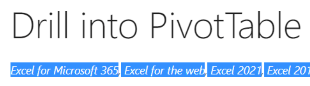 Quick Explore Tool in Excel - Microsoft Q&A