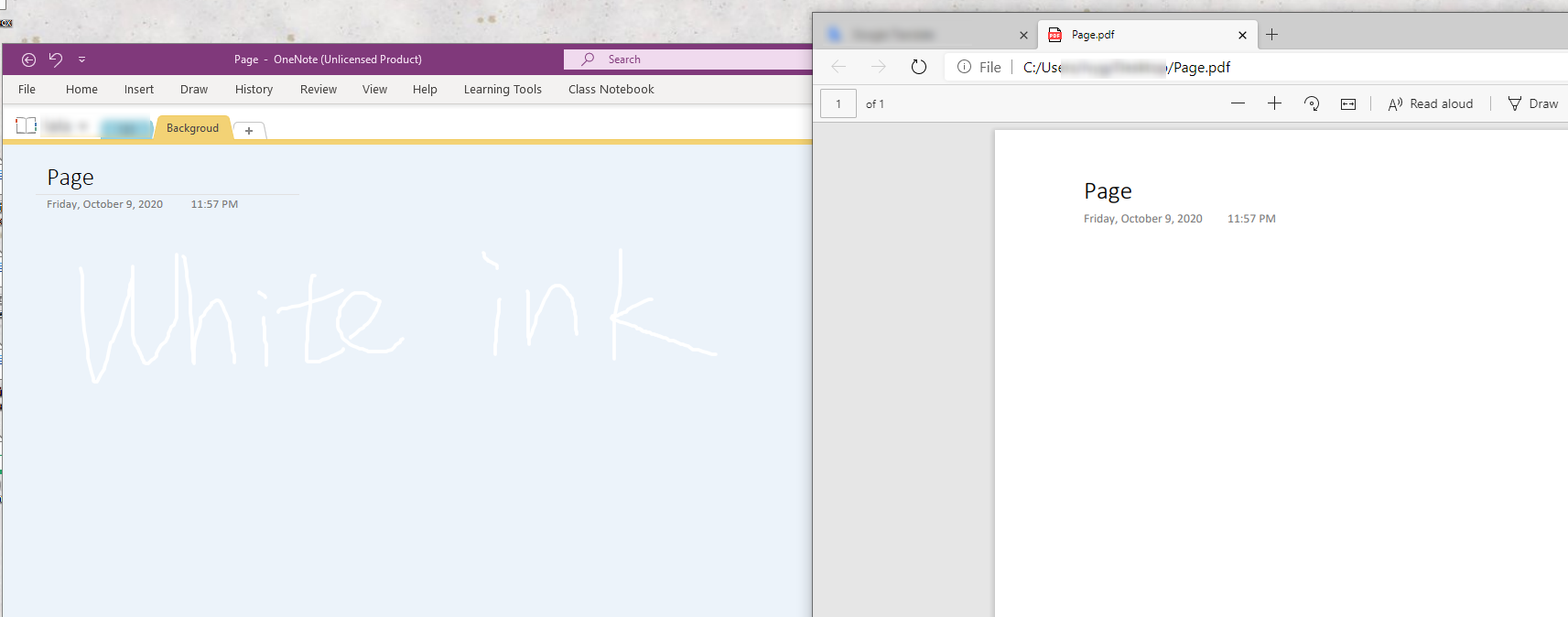 OneNote - How can I print the black background to a pdf? - Microsoft Q&A