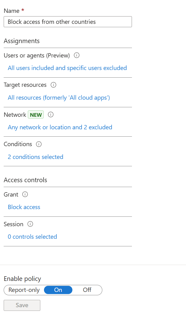 Conditional Access Block Country Access Not working - Microsoft Q&A