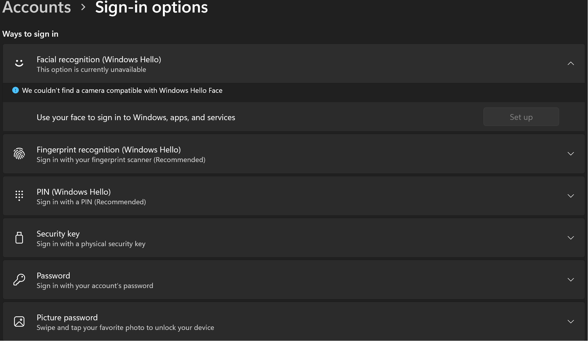 Windows 11 windows hello feature not installing or not even cancelling ...