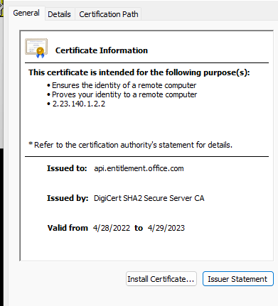 Security Certificate Alert - Outlook - Microsoft Q&A