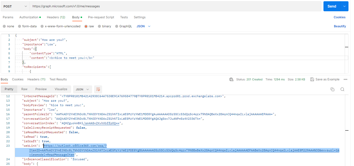 weblink when creating message does not load - Microsoft Q&A