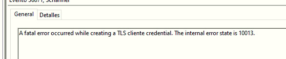 Fatal Error While Creating A Tls Client Credential Internal Error 6201