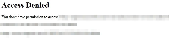 Keep getting an ACCESS DENIED message when trying to contact support ...