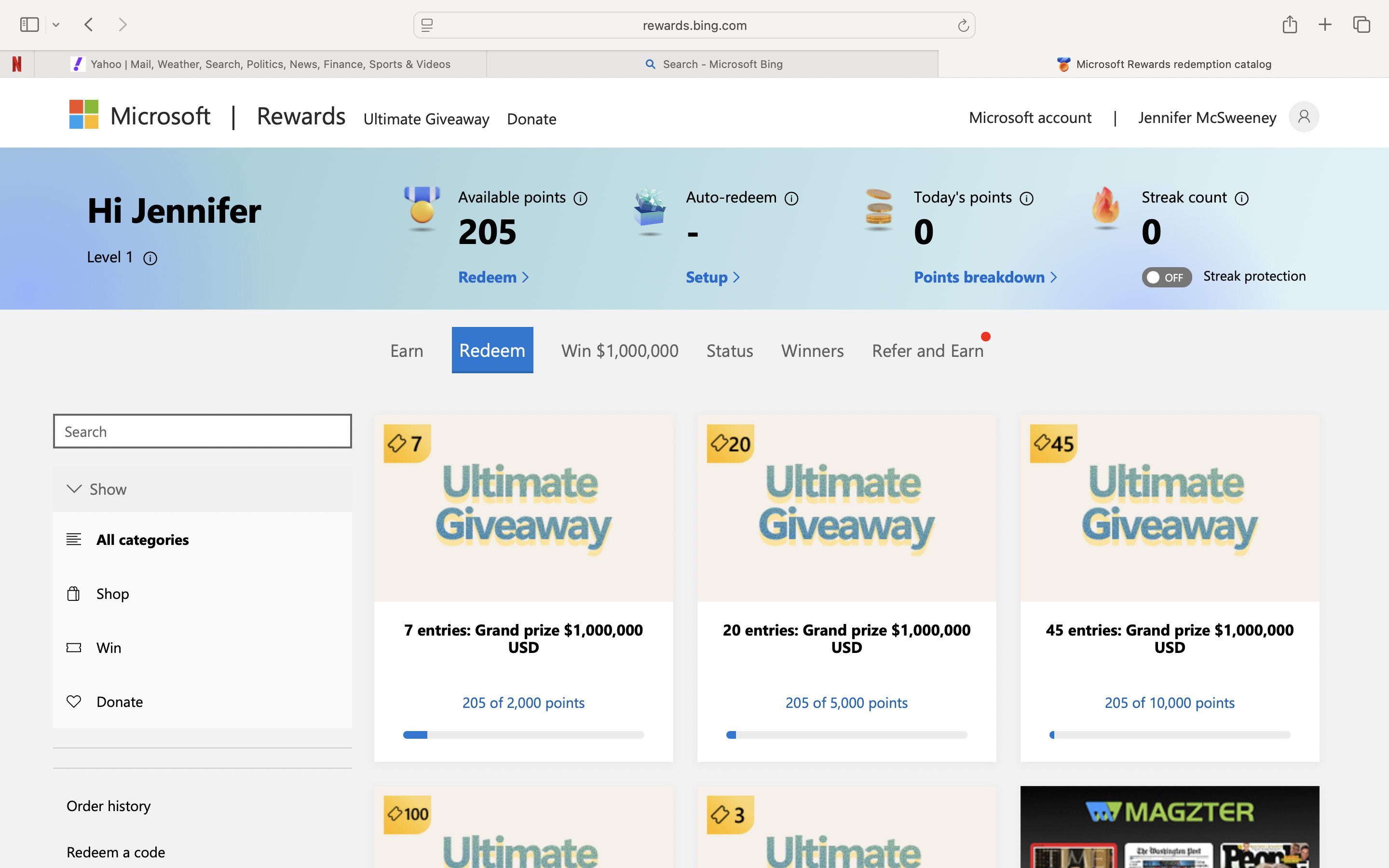 My Microsoft Rewards points not available in Redeem. - Microsoft Q&A