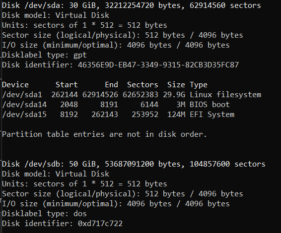 Data disk in Linux not showing in Azure portal - Microsoft Q&A