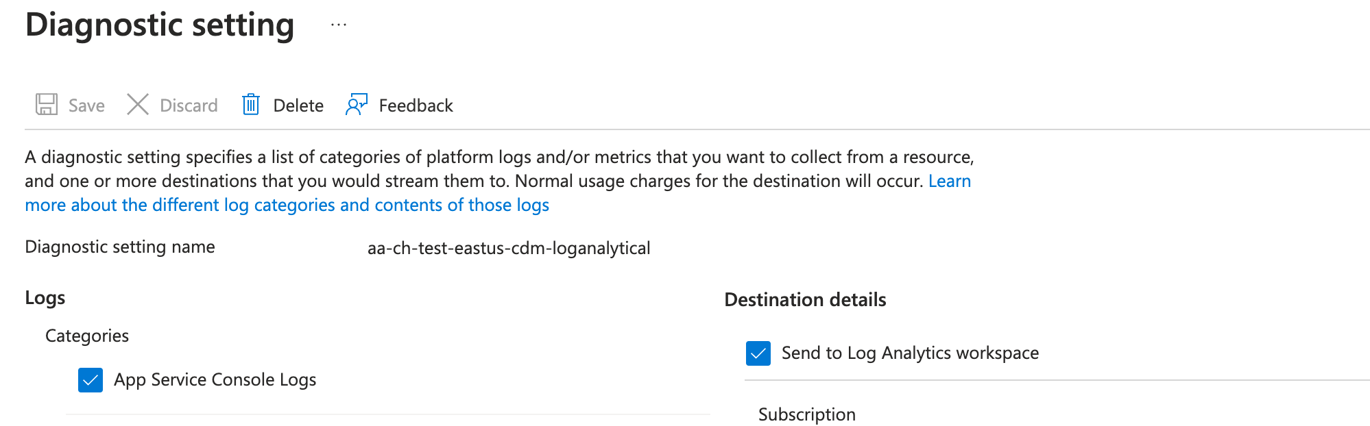 Azure App Service Console Logs Not Getting Published To Log Analytics Workspace Microsoft Qanda