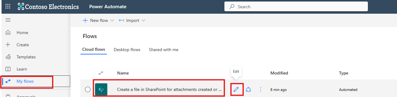 How to set up a condition in "Create a file in SharePoint for attachments created or modified in ...