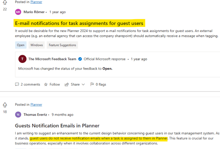 Microsoft Planner Guest are not receiving notifications for new tasks and update on upcoming ...