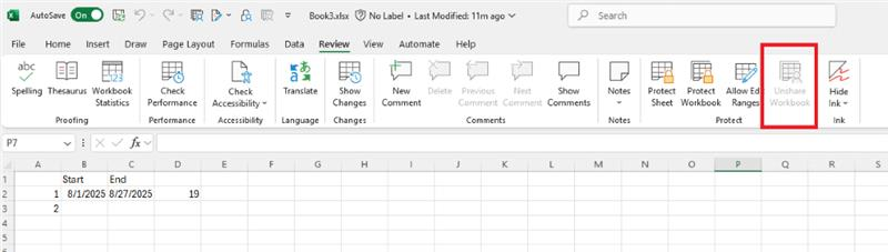 Shared Excel workbook is not allowing some users to insert or delete cells, rows, or columns ...