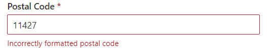 "Incorrectly formatted postal code" when entering "ZIP" for purchasing ...