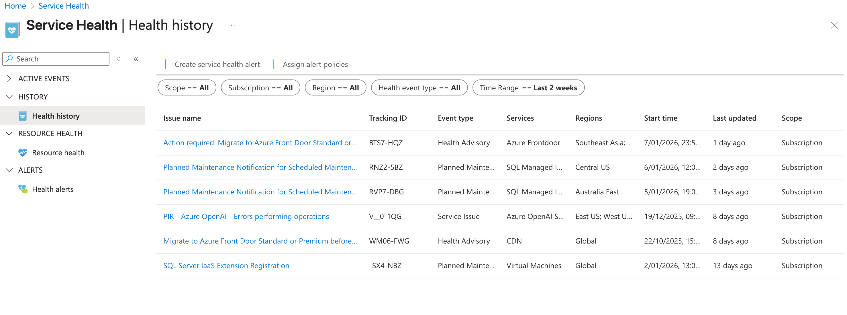 Why azure outage from dec 30, 2025 were listed in the azure advisory ...