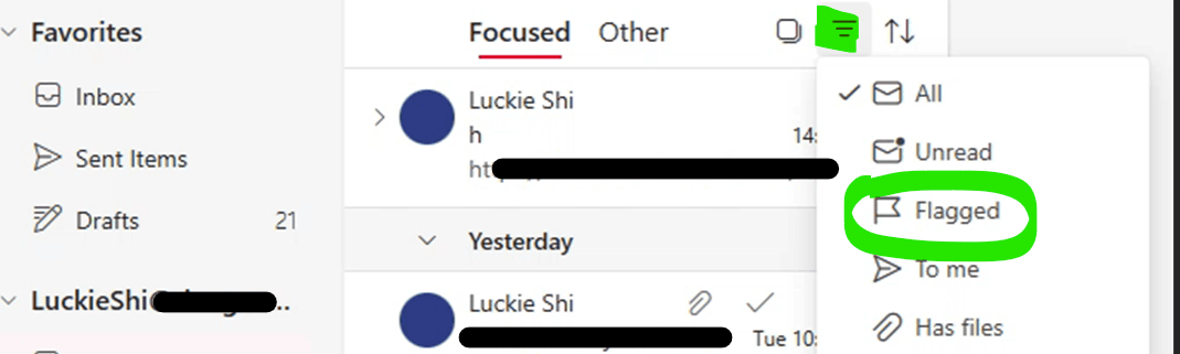 Flagged email in Outlook disappeared - Microsoft Q&A