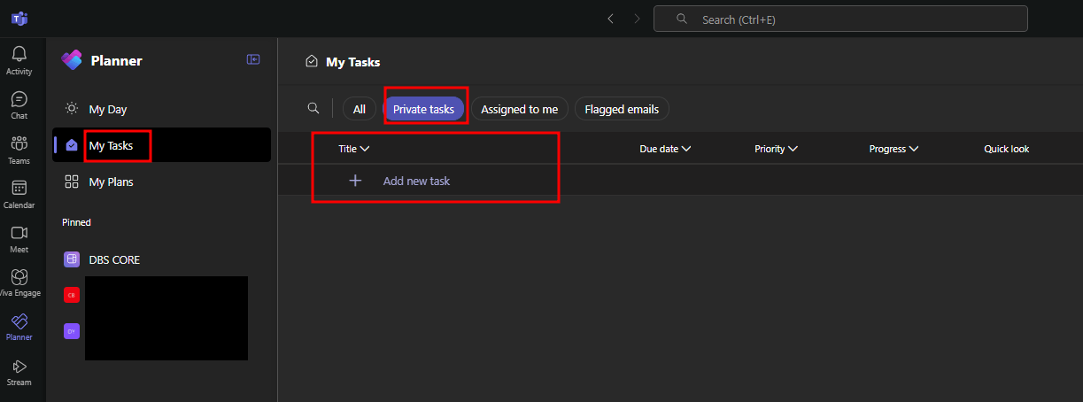 Planner in MS Teams - Private tasks are not showing up in My tasks tab ...