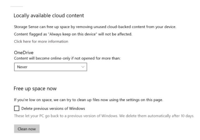 What is STORAGE SENSE? - Microsoft Q&A
