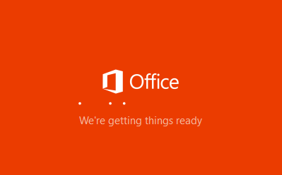 Office 365 installation stuck at "we`re getting things ready ...