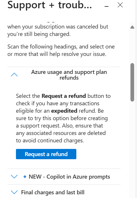 Charged After Disabling Azure Subscription – Need Refund & Cancellation Help - Microsoft Q&A