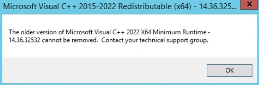 Installation of C++ Redistributable failing with strange error ...