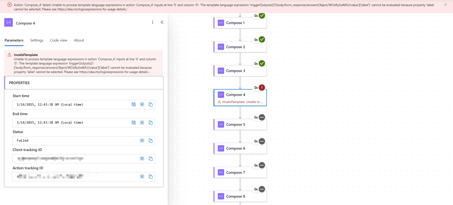 Powerautomate flow - Compose action not working - Microsoft Q&A