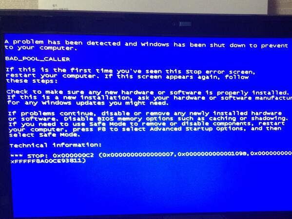 0x000000c2 블루스크린 - Microsoft Q&A