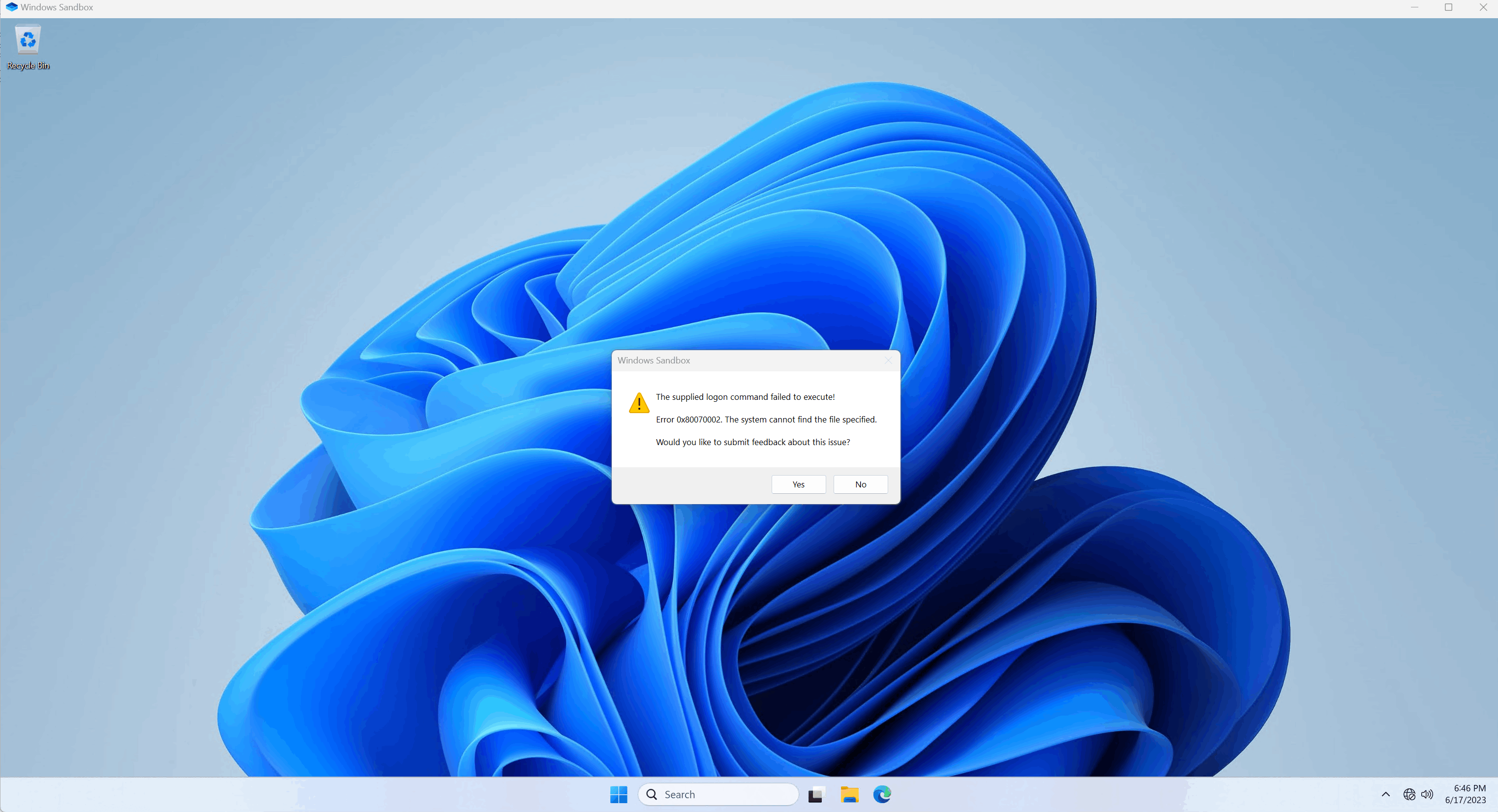Custom Sandbox Configuration Issue - Microsoft Q&A
