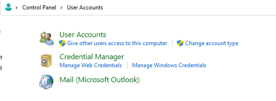 Once outlook starts, a message pops up:Outlook has an error and cannot ...
