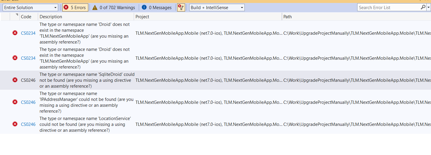 Getting errors when android/iOS platform specific service is registered ... Getting errors when android/iOS platform specific service is registered ...