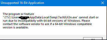 Unsupported 16 bit application - Microsoft Q&A