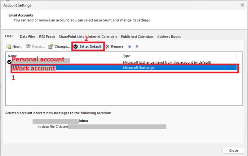 How do i fix personal account to not act like primary account for my ...